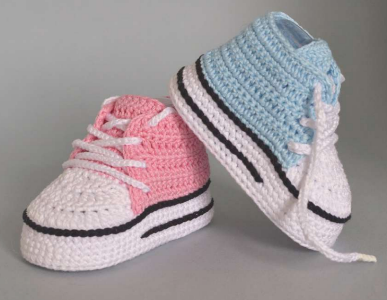Crochet Baby Converse Shoes – Free Pattern PDF - Easy Crafts patterns