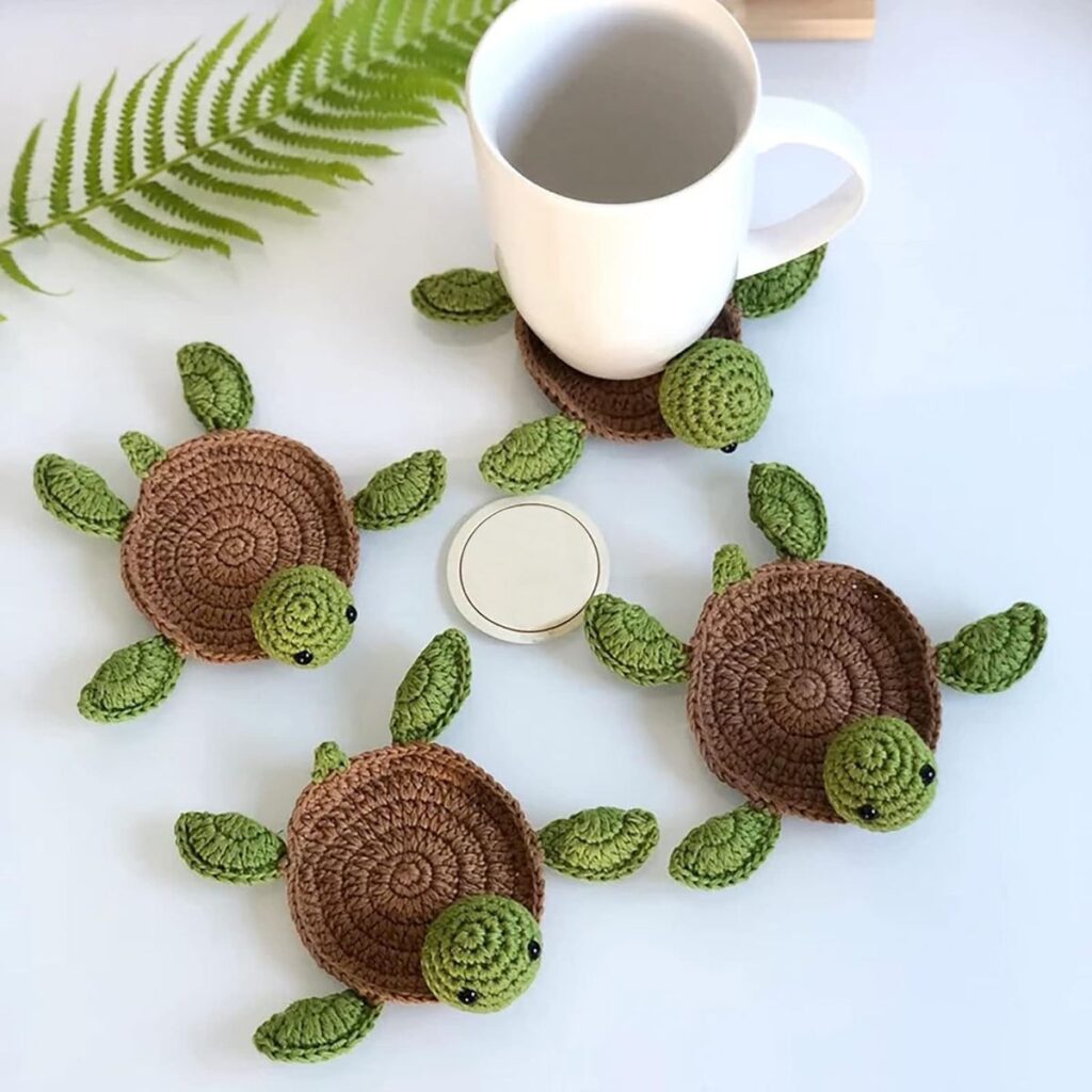 Crochet Turtle Coaster – Free Pattern Tutorial - Easy Crafts patterns